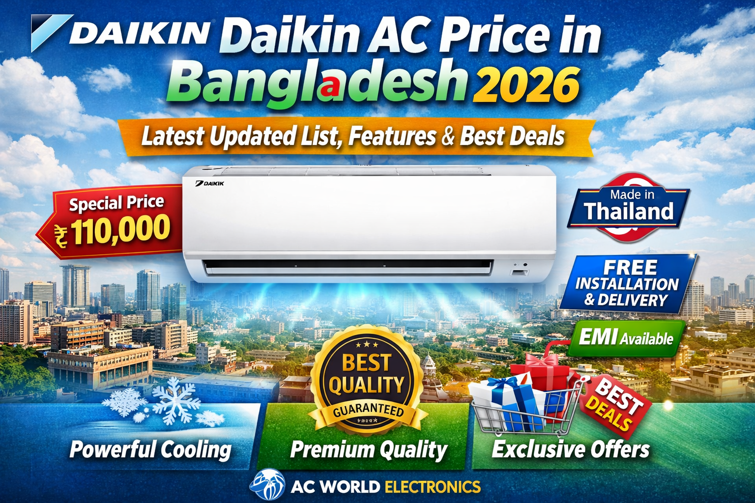 Daikin AC Price in Bangladesh 2026 – Latest Price & Best Deals